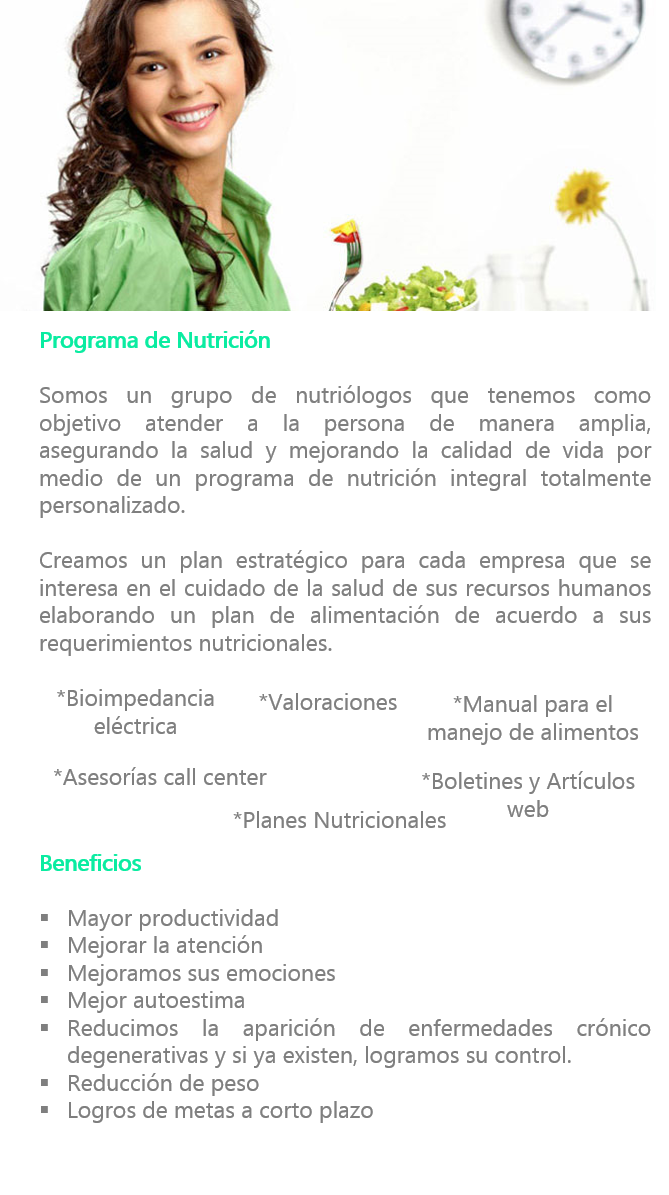 Programa de Nutrición :: Ecosystem Health